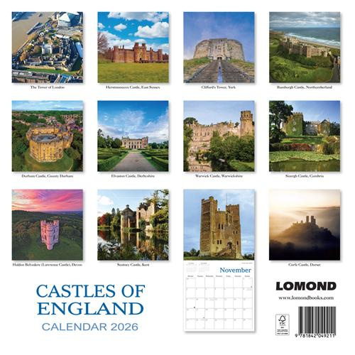 2026 Calendar Castles of England | Calendars | The Scottish Shop